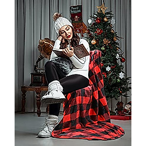 Adigaber Buffalo Plaid Throw Blanket Soft Flannel Fleece Cozy Lightweight for Couch Bed Fit All Seasons Decorative Blankets