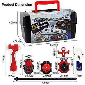 JIMI Bey Battling Top Burst Gyro Toy Set 12 Spinning Tops 3 Launchers Combat Battling Game with Portable Storage Box Gift for Kids Children Boys Ages 8+
