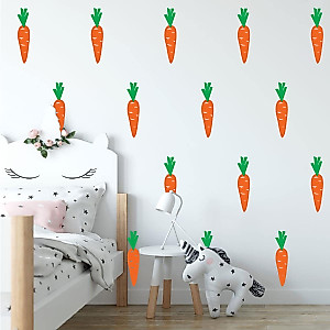 Carrot Stickers for Kids Room Baby Nursery Room Decor Wall Stickers BK040 (Orange)