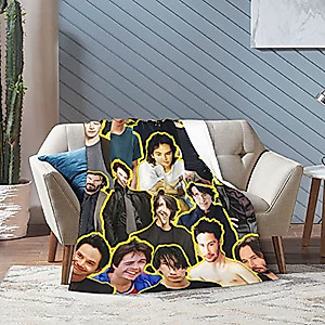 Blanket Keanu Reeves Soft and Comfortable Warm Fleece Blanket for Sofa, Office Bed car Camp Couch Cozy Plush Throw Blankets Beach Blankets