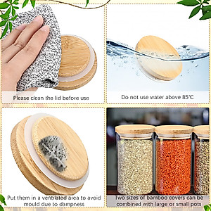 24 Pieces Bamboo Mason Jar Lids Storage Canning Jar Lids for Regular Mouth and Wide Mouth Wooden Bamboo Lids for Mason Jars Mason Jar Accessory, 2 Sizes