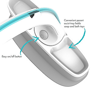 The First Years Rain Shower Baby Bath Tub Set - Includes Convertible Bath Tub and Sling with Soothing Spray - Baby Bath Seat and Spa for Newborn to Toddler - Baby Bath Essentials