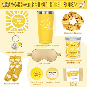 Gift Baskets for Women, 10pcs Unique Birthday Gifts for Women, Best Friend Birthday Gifts, Get Well Soon Gift Basket Sending Sunshine Gifts Cheer Up Box for Sister Friendship - BRIGHTEN UP HER DAY!