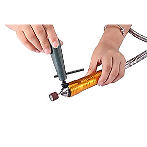 VOTOER Rotary Tool Flex Shaft Hanging Grinder Carver Electric Multi-function Metalworking Tools Repair Kit, Foot Pedal Control, 780W Strong Power, Metal Flexible Shaft, 23000 RPM