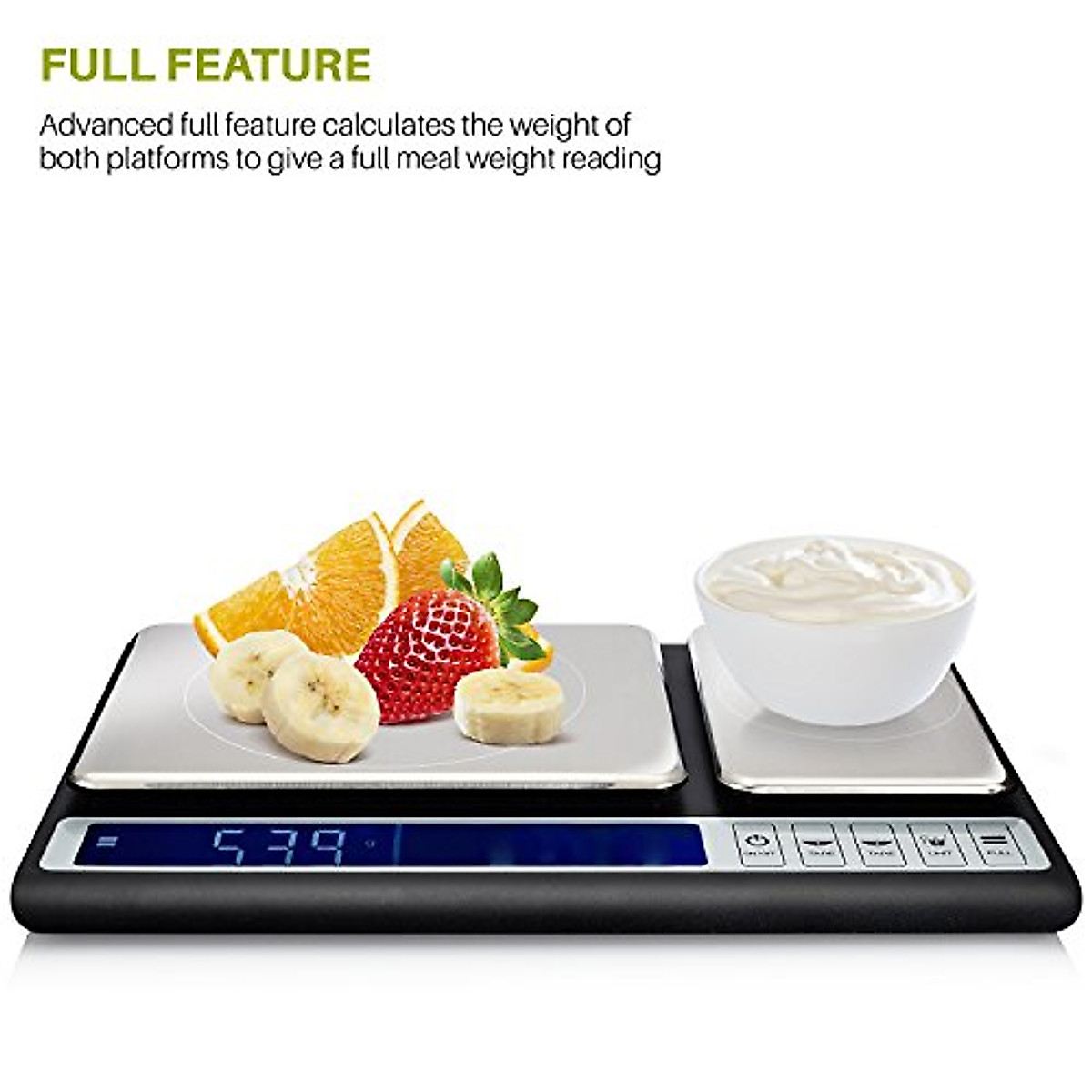 Smart Weigh Culinary Kitchen Scale 10 kilograms x 0.01 grams, Digital Food Scale with Dual Weight Platforms for Baking, Cooking, Food, and Ingredients
