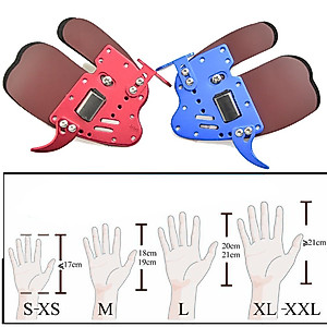 SHARROW Archery Aluminum Finger Tab Hunting Finger Protector Guard RH/LH for Recurve Bow Shooting Gear (L, Right Hand, Red)