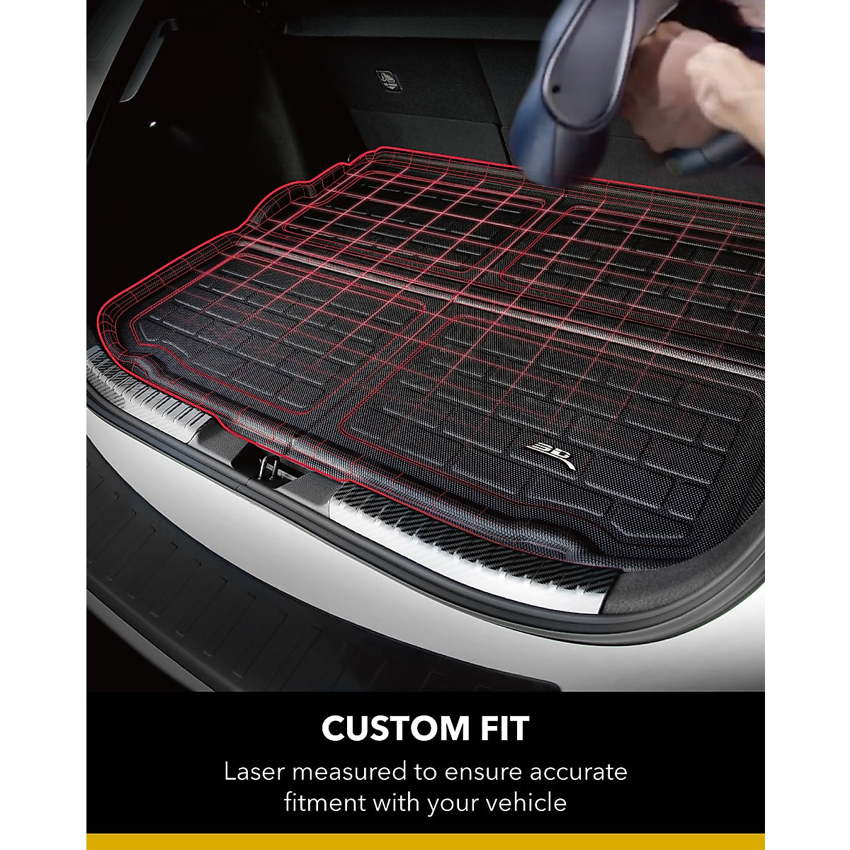 3D MAXpider Custom Fit Kagu Cargo Liner (Black) Compatible with Honda Pilot 2009-2015 - Cargo Liner