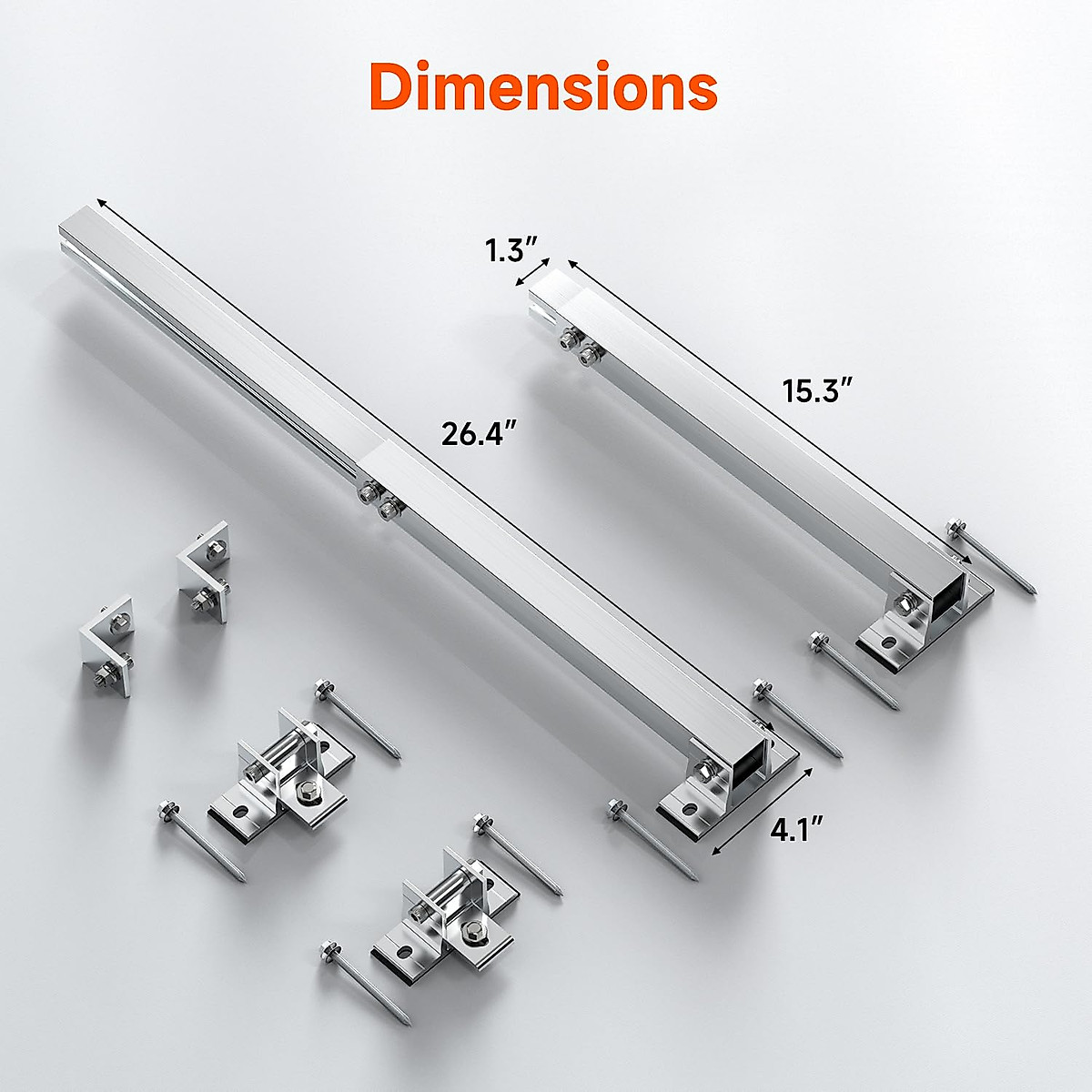 RICH SOLAR Adjustable Solar Panel Tilt Mount Brackets Support up to 300 Watt Solar Panel for Roof, RV, Boat and Any Flat Surface, for on-Grid/Off-Grid Systems