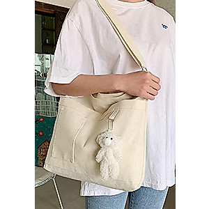 Women Retro Large Size Canvas Shoulder Bag Large Hobo Bag Canvas Crossbody Bag Messenger Tote