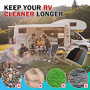 RV Steps Covers Rugs 3 Pack, 22 Inch Wide RV Camper Step Stair Covers, Wrap Around Camper Stair Rugs Radius Carpet with Spring Hooks, Grey