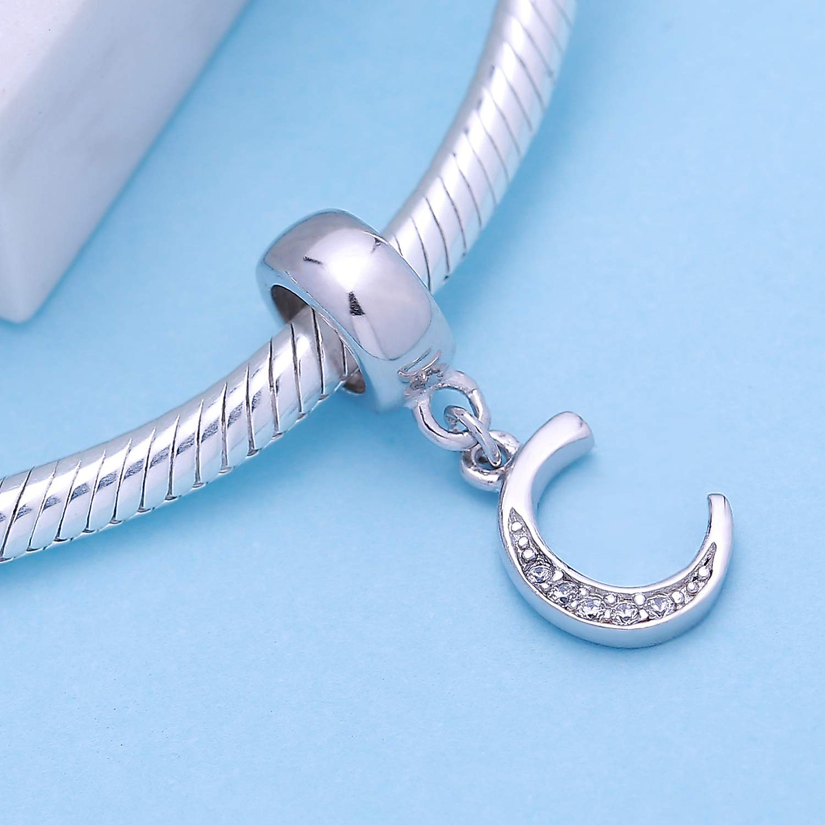 SOUKISS Letter C Charm Sterling Silver 925 Initial A-z Alphabet Beads Name Charm for Bracelet Charms