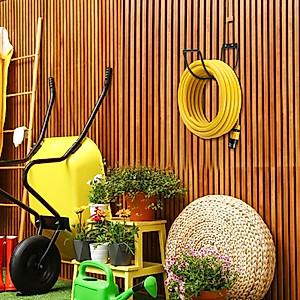 Yoniccal Garden Hose Holder Water Hose Hanger Wall Mounted,304Stainless Steel Solid Hose Hook Holds Up to 150Ft Garden Hose, Expandable Hose, Water Hose Black