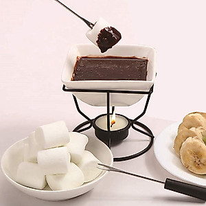 YARNOW 1 Set of Ceramic Butter Warmer Fondue Pot with Tealight Candle Chocolate Melt Pot Butter Cheese Melt Hot Pot for Cheese Chocolate
