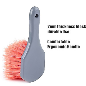 brushdepot Short Handle Wheel & Tire Brush,Soft Dense Nylon bristles car wash Brush for Truck,RV,Motorcycle,Deck Cleaning,Chemical Resistant