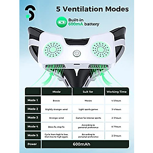 VR Cooling Fan Compatible with Meta/Oculus Quest 2, SOOMFON Upgraded Face Pad with Double Cooling Fan System and Five Ventilation Modes, Accessories to Relieve Lens Fogging and Hot Air