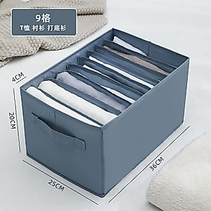 Clothing & Drawer Organizer Bins, Pack of 2 Premium Quality 9-Grid Fabric Storage Containers with Handles, Sea Green & Navy Sea Green Dark blue