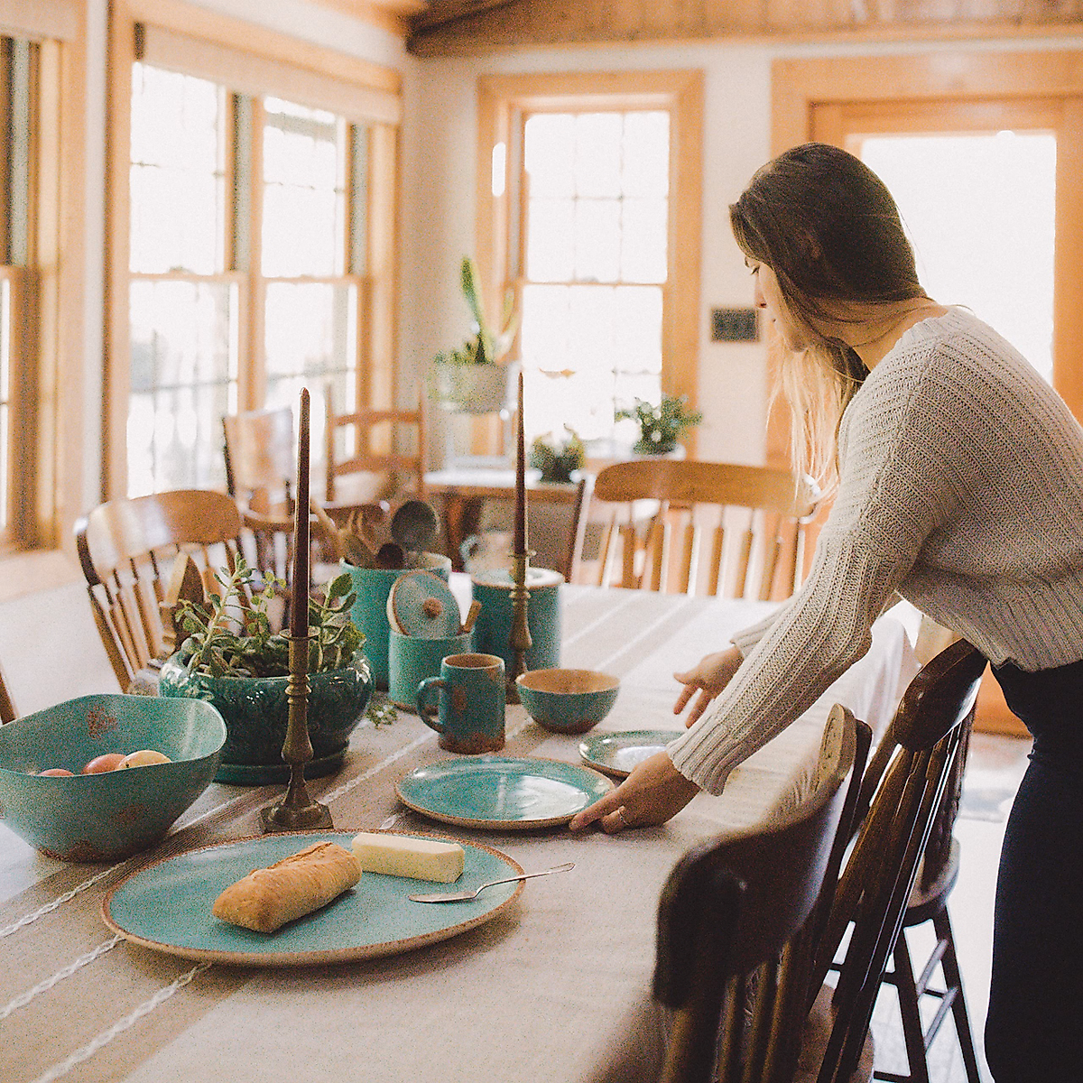 Paseo Road by HiEnd Accents Patina Turquoise Kitchen Ceramic Serving Platter Tray, Large Oval Dinner Plate for Fish, Meat, Turkey, Southwestern Rustic Lodge Design