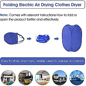 Electric Clothes Dryer, 800W Vent-less Portable Electric Air Clothing Drying Machine Fast Dryer Fold-able Fast Garment Dryer Heater for Home Dormitory Travelling 19.69 x 19.69 x 35.43inch US Plug