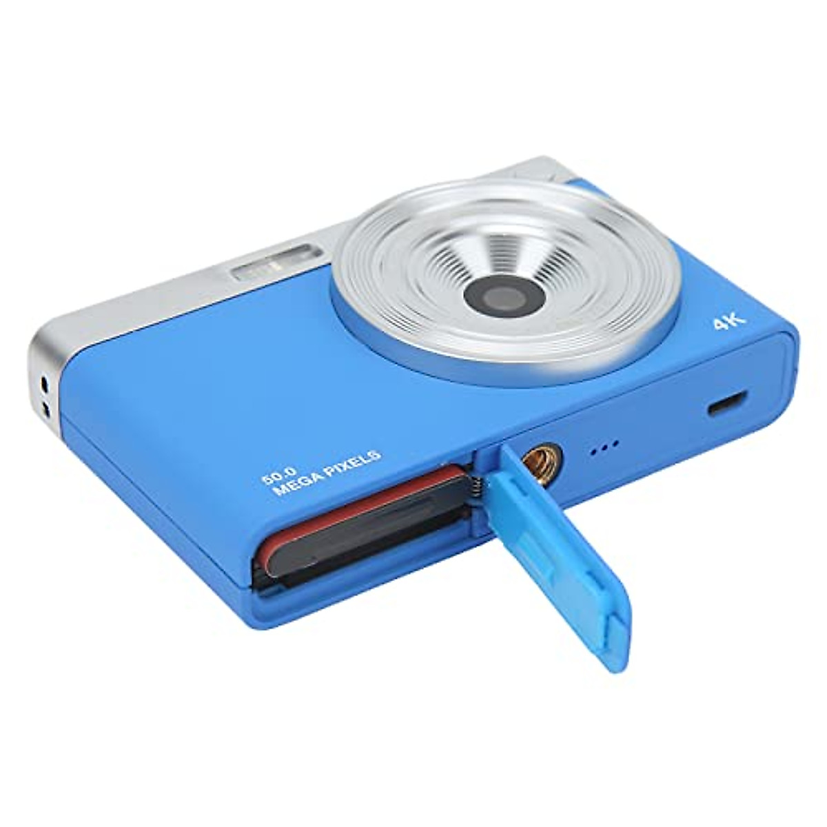 Vbestlife 4K Digital Camera, 16X Zoom Video Camera with IPS HD Mirrorless, 50MP Camera for Macro Shooting, AF Autofocus, LED Fill Light, for Outdoor Gifts(Blue)