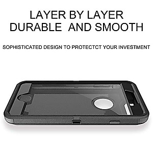 MXX for iPhone 8 Heavy Duty Case with Screen Protector [NO Belt Clip] [3 in 1 Layers Protective] Rugged Rubber Shockproof Protection Cover for Apple iPhone 7 / iPhone 8 - (Black)