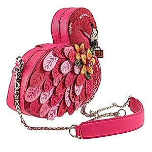 Mary Frances womens Ruffle My Feathers Crossbody, Pink, One Size US