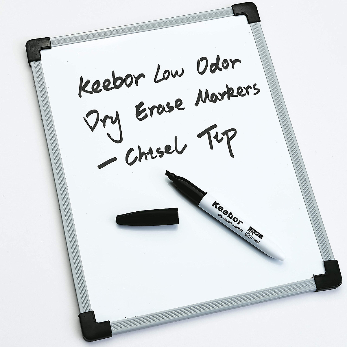 Keebor Basic Chisel Tip Dry Erase Markers, Black, 72 Pack Low-Odor Whiteboard Markers, Office & School Supplies