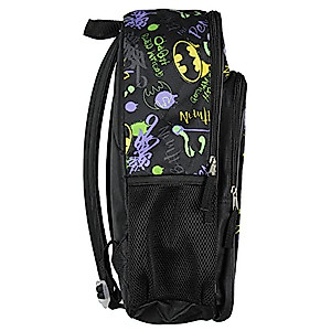 Bioworld DC Comics Batman Backpack Gotham City Superhero Rubber Bat Symbol Kids School Travel Backpack