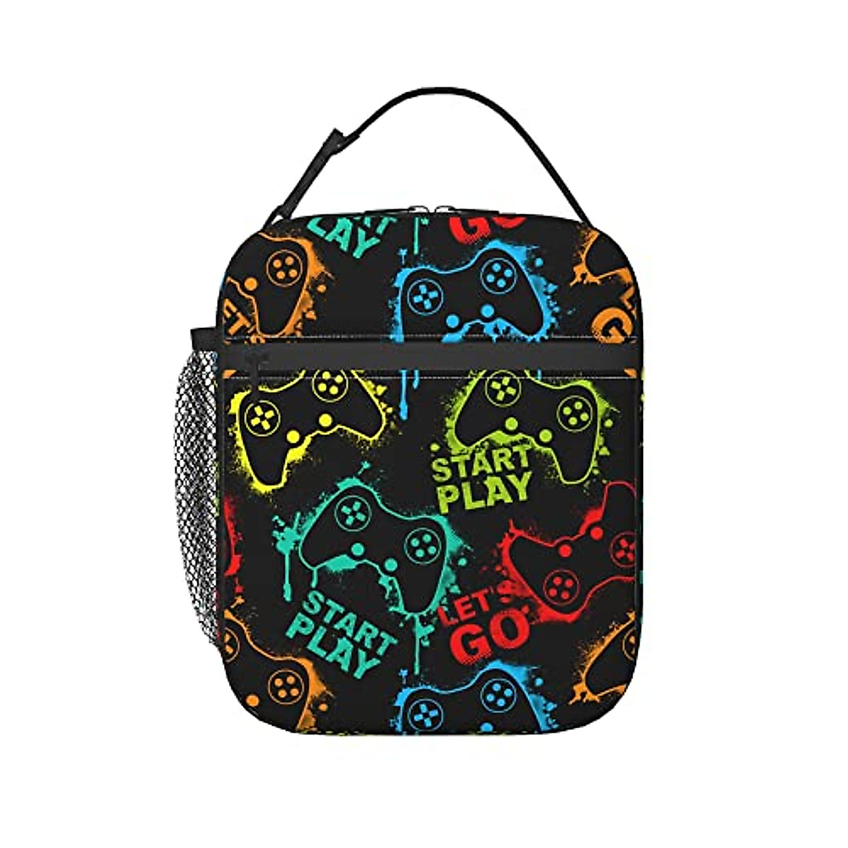 FUABJPOI Video Game Controller Insulated Lunch Bag - Reusable Lunch Box - Portable Lunch Tote For Women Men And Kids