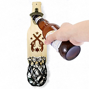 KingLive Bottle Opener - Funny Beer Bottle Opener with Wall Mounted Cap Catcher, Fun and Unique Gifts for Men, Dad, Father, Him, Perfect for Kitchen, Living Room, Bedroom, Outdoor, and Bar Decor