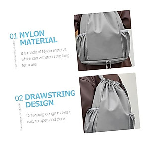 VALICLUD 4pcs travel bag basketball bag Drawstring Bag with Shoes Compartment Sports Backpack gym bag for men shoes organizer Drawstring Sports Bag Men's bag adjustable man nylon