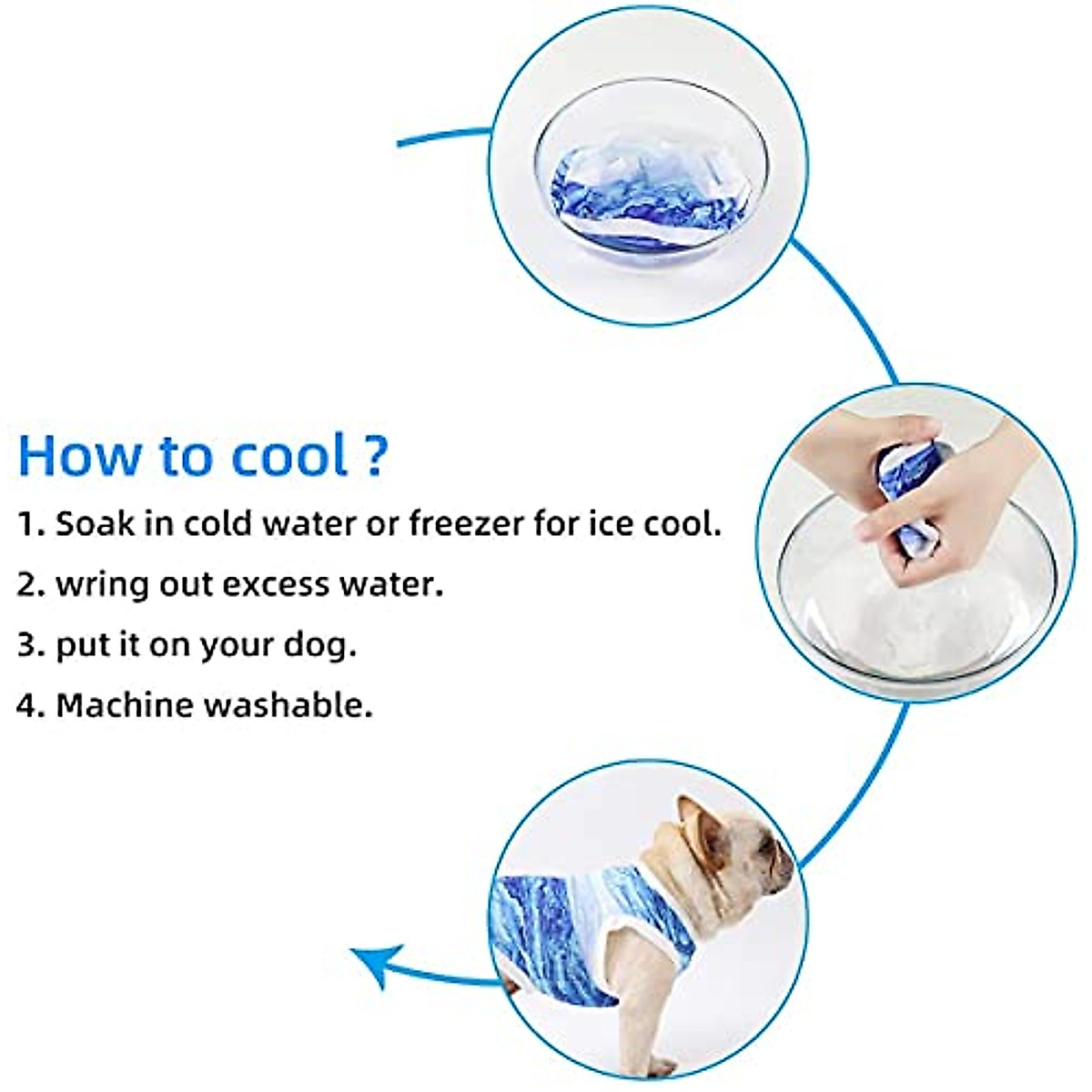 DELIFUR Dog Cool Vest Instant Cooling Clothes for Bulldog Cats on Summer (XX-Large)