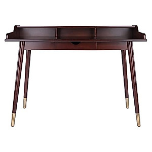 Winsome Wood Sonja Writing Desk, Walnut, 47.2"W x 22"D x 34"H