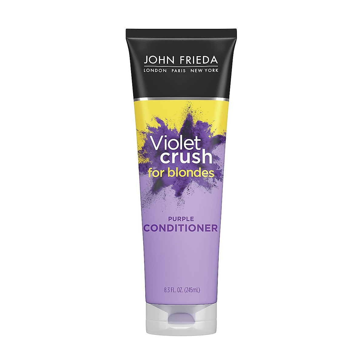 John Frieda Violet Crush Purple Conditioner, Purple Conditioner for Blonde Hair, Crushed Violet Pigments Neutralize Brassy Tones for Cooler, Brighter Blonde, 8.3 Oz