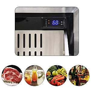 Eficentline 24 inch Weather Proof Design Indoor and Outdoor Under Counter Drawer Fridge, Built-in Beverage Under Cabinet Refrigerator for Home and Commercial Use, Stainless Steel