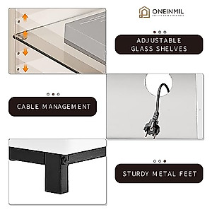 oneinmil Fireplace TV Stand for TV up to 78 Inch for Living Room, 68 Inch Modern TV Cabinet with AElectric Fireplace, Wood Storage TV Console, Media Entertainment Center with Cable Holes,White