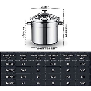 FFLLAS Pressure Cooker,50 Liter Large Capacity Explosion-Proof High Pressure Cooking Pot Suitable for Gas Stove Cooker Restaurant Hotel Commercial,50L