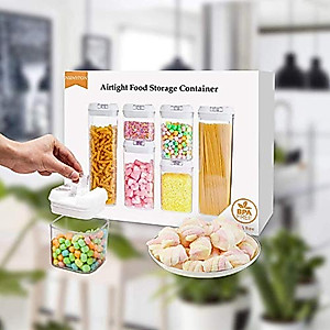NUMYTON Airtight Food Storage Containers - 6Pcs - Pantry Organization and Storage - Pasta Containers for Pantry for Candy Bars, Chocolate, Twizzler, Toffee Candy, & Cereal