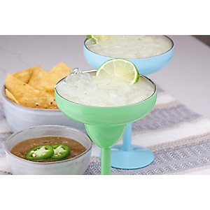 Better Dweller Vacuum-Sealed Metal Margarita Glass with Lid, Insulated Tumbler Mug, Steel Cup for Vacation, Pool, and Ice Cold Margs on the Beach (Blue)