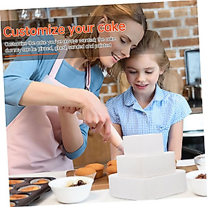 Abaodam 3pcs Bubble Cake Cupcakes Rotating Cake Stand Cake Decorating Cilindros para Fiestas Redondos Blancos Cake Shape Molds Gummy Molds Dummy Accessories to Rotate Wedding White Foam