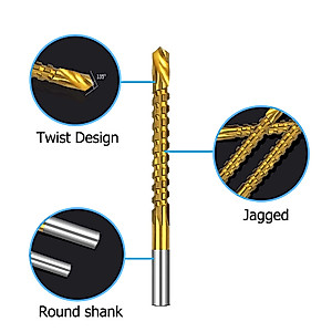 VIEUE Drill Bits 4/6 Piece Cobalt Bit Set Spiral Metric Composite Tap Bit Tap Twist Bit Wood Drill for Cutting Drilling Slotting (Color : 6Pcs8MM)