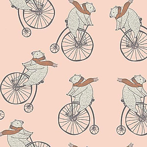 Art Gallery Fabrics Art Gallery Little Clementine Mr. Penny Bubblegum Fabric, Pink