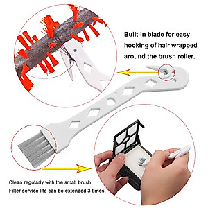 Lemige 2 Pack Multi-Surface Brush Roll 1868 + 2 Pack Vacuum Filter 1866 for Bissell CrossWave 2306A 1785A 3888A Vacuum Cleaner, Compare to Part # 1608683, 160-8683, 1608684