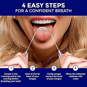 Tongue Scraper Stainless Steel | Two-Pack | Tongue Cleaner | for a Fresh Breath and Better Oral Health | Stainless Steel Tongue Scrapers | Tongue Cleaner for Kids and Adults | ORAVIX