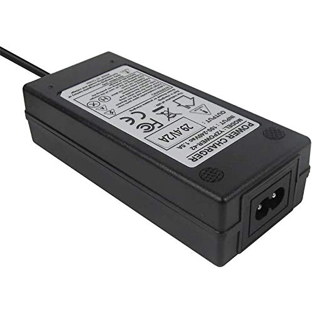 aunstarwei 29.4V 2A Charger Power Supply Adapter for 24V 7S Lithium Battery Pack, Li-ion Battery Charger, DC 5.5x2.1mm