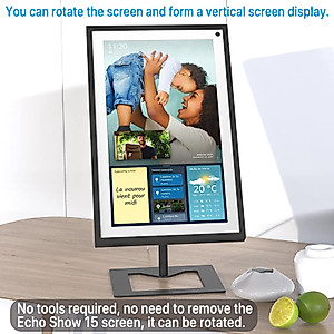 Adjustable Metal Stand for Amazon Echo Show 15, Tilt and Swivel Metal Stand Made for Echo Show 15, 15.6" Smart Display Metal Holder Sturdy and Not Wobbly-Matte Black