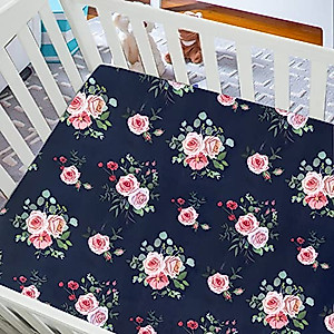 AMROSE 3 Pack Heavenly Soft Crib Sheets for Baby Girls, 28'' X 52'' Fitted Crib Sheets for Crib and Toddler Mattress Pad, Silk Touch Gentle Breathable Microfiber, Floral & Butterfly