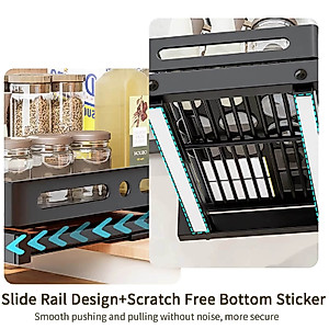 PZO Under Sink Organizer, Pull Out Cabinet Organizer 2-Tier Slide Out Sink Shelf Cabinet Storage Shelf, Multi-Use for Under Kitchen Bathroom Sink Organizers and Storage (Black)