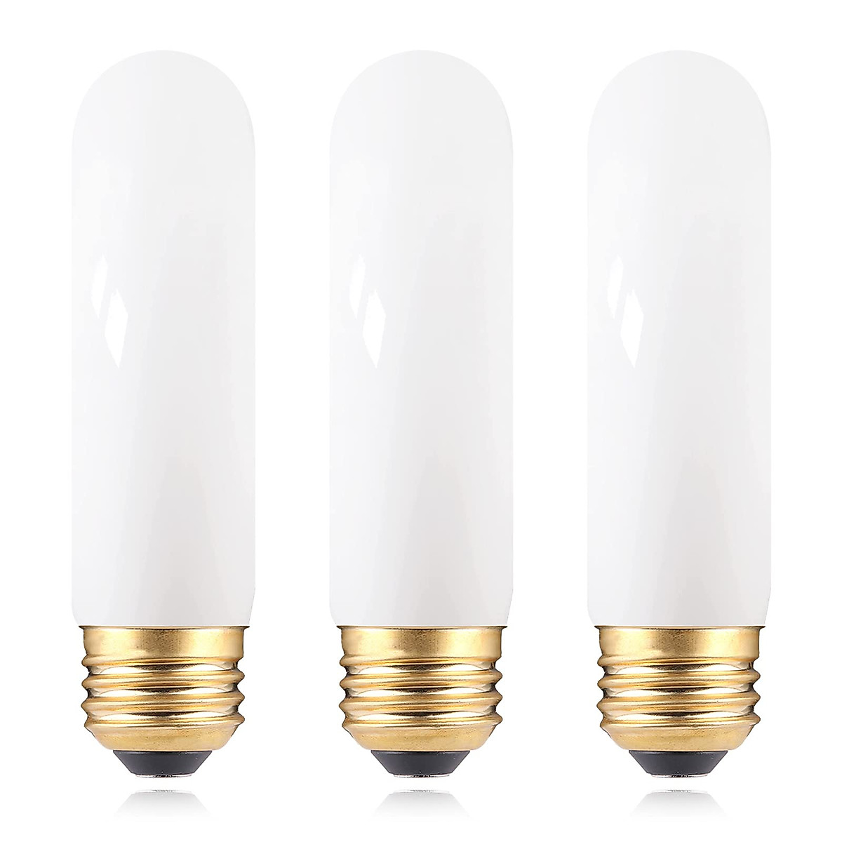 40W Equivalent Milky T10 LED Bulb, Deep Frosted Dimmable T30 Invisible Filament Edison Light Bulb, Soft Warm 2700K, 4 Watt E26 Standard Base Tubular LED Bulbs for Chandelier Piano Cabinet Lamp, 3 Pack
