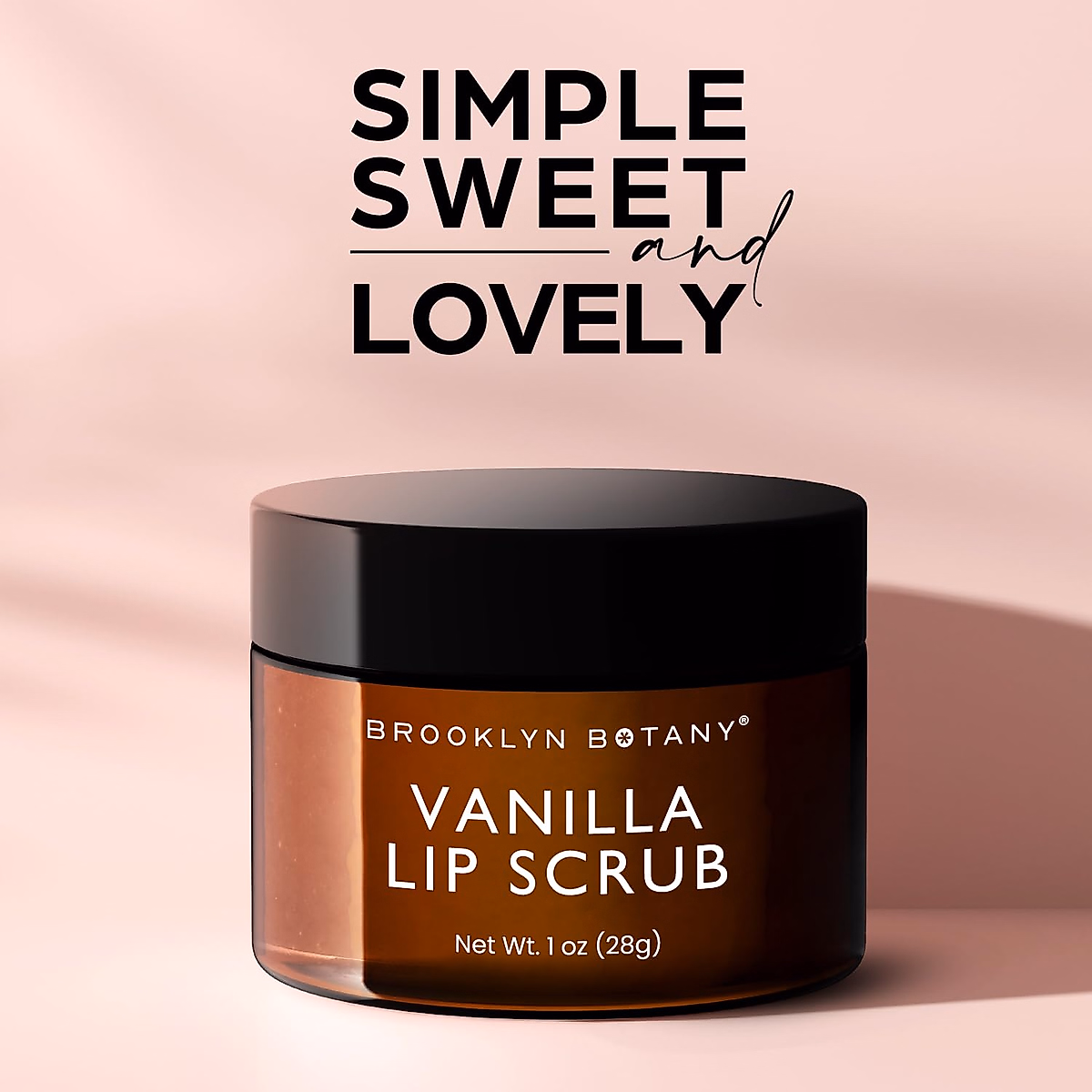 Brooklyn Botany Lip Scrub Exfoliator 1 oz – Lip Moisturizer for Dry Lips and Chapped Lips – Gentle Lip Exfoliator for Smooth and Brighter Lips – Vanilla Flavor