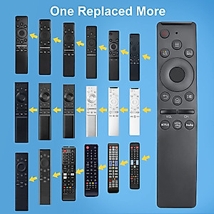 【Pack of 2】 Replacement Remote Control Compatible for All Samsung TV LED QLED UHD SUHD HDR LCD Frame Curved Solar HDTV 4K 8K 3D Smart TVs, with Buttons for Netflix, Prime Video, hulu